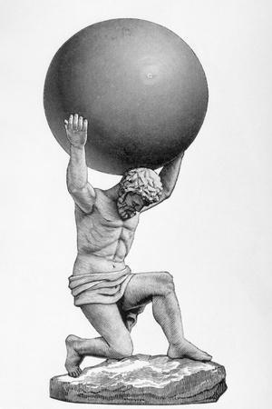 'Illustration of Atlas Supporting World' Giclee Print | AllPosters.com