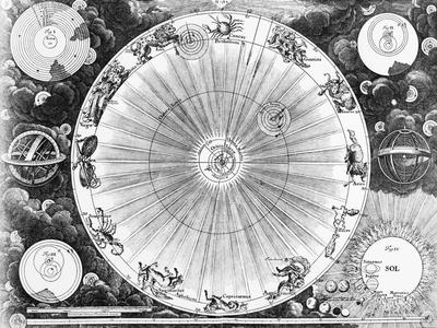 'Illustration of Copernican and Ptolemaic Views of the Universe' Giclee ...