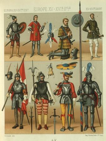 'Illustration of European Warriors Armour' Giclee Print | AllPosters.com