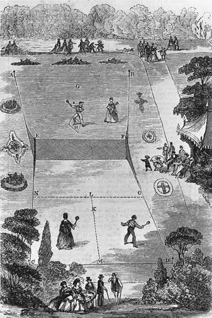 'Illustration of How to Play Lawn Tennis, 1874' Giclee Print ...