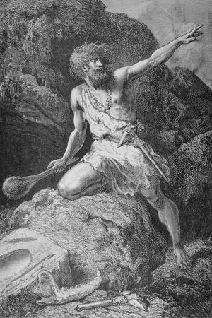 'Illustration of Neolithic Man' Giclee Print - Emile Antoine Bayard ...