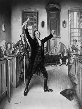 'Illustration of Revolutionary Patrick Henry Gesturing during Speech ...