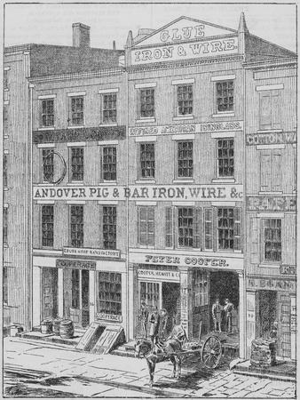 'Illustration of the Peter Cooper Store in Burling Slip' Giclee Print ...