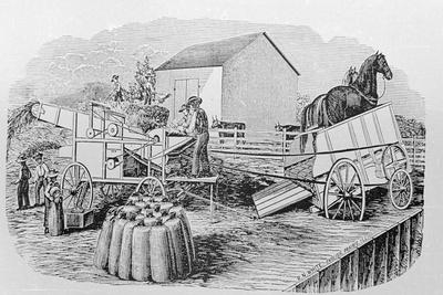 'Illustration of Threshing Machinery' Giclee Print | AllPosters.com