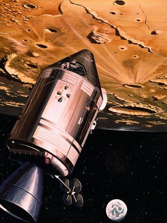 'Illustration Showing Apollo 8 in Orbit' Giclee Print | AllPosters.com