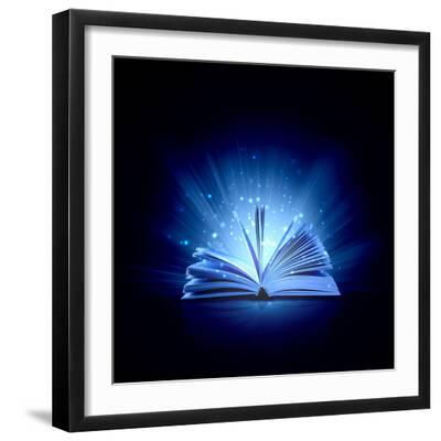 'Image of Opened Magic Book with Magic Lights' Photographic Print ...