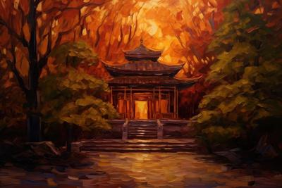 Buddhist Temple, at dusk Prints - Imagine It Images | AllPosters.com