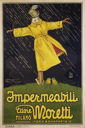 'Impermeabili Ettore Moretti Advertising Poster by Luciano Achille ...