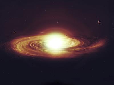 'Implosion of a Sun with Visible Solar System and Planets' Photographic ...