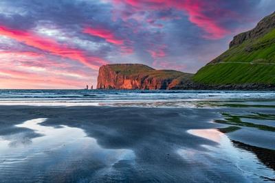'Incredible sunset in low tide time on Atlantic ocean coast' Photo ...