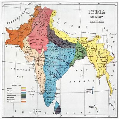'India: Map, 19Th Century' Giclee Print | AllPosters.com