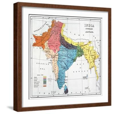 'India: Map, 19Th Century' Giclee Print | AllPosters.com