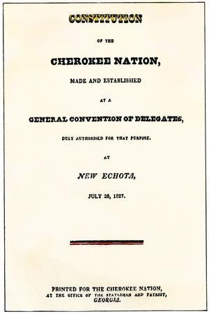 Indians of America: Title Page “” Constitution of the Cherokee Nation ...