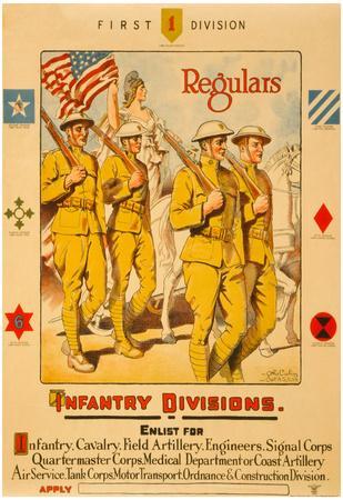 'Infantry Divisions Army War Propaganda Vintage Ad Poster Print ...