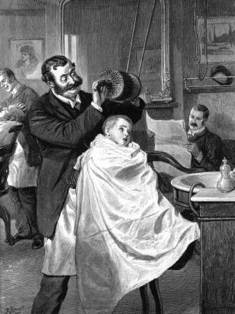 'Interior of a Barber's Shop, 1890' Photographic Print | AllPosters.com