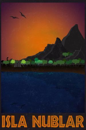 'Isla Nublar Retro Travel Poster' Print | AllPosters.com