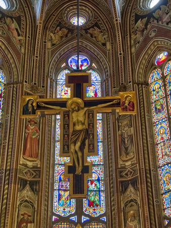 'Italy, Florence. The Crucifix by Giotto in the Nave of the Church of ...