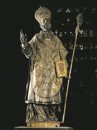 'Italy, Milan Cathedral, Saint Ambrose Statue, Silver and Precious ...
