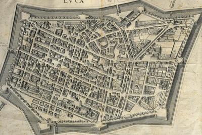 'Italy, Tuscany, Lucca, Map of Lucca, Cartography' Giclee Print ...