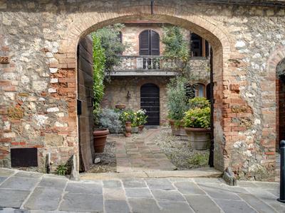 'Italy, Tuscany, Montefollonico. the Medieval Town of Montefollonico ...