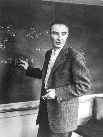 'J. Robert Oppenheimer Working Out Physics Equations on the Blackboard ...