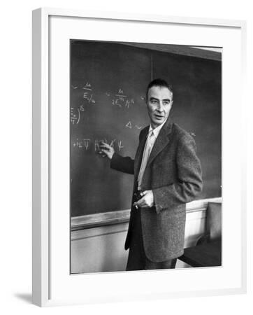 'J. Robert Oppenheimer Working Out Physics Equations on the Blackboard ...