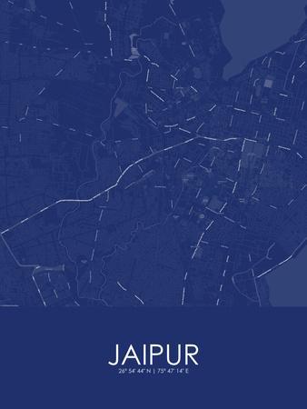 'Jaipur, India Blue Map' Prints | AllPosters.com