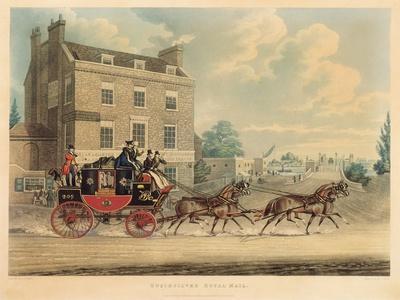 Quicksilver Royal Mail Passing the Star and Garter at Kew Bridge, 1835 ...