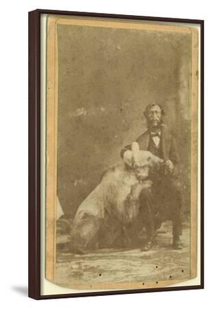 'James Capen 'Grizzly' Adams (1807-60) Photographed with a Grizzly Bear ...