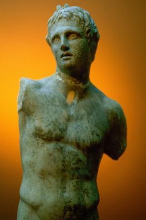 Marble Statue of Alexander the Great as Greek Deity Pan. Pella, Greece ...