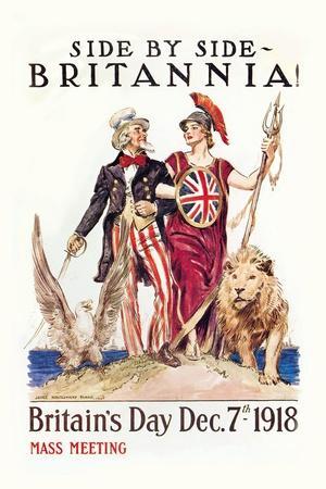 Side by Side with Britannia - James Montgomery Flagg | AllPosters.com
