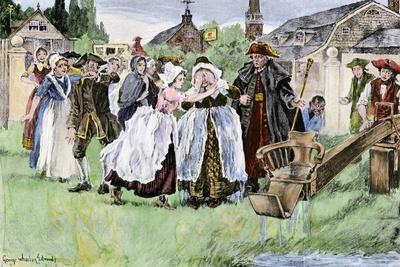 'Jamestown Woman Led on the Ducking Stool (Chair to Make People Fall ...