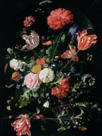'Flowers in a Glass Vase, C.1660' Giclee Print - Jan Davidsz de Heem ...