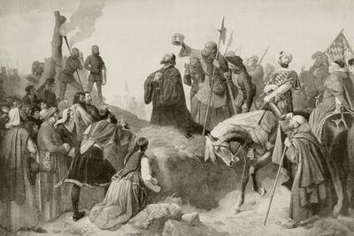 'Jan Hus Praying in Front of the Stake Where He Will Be Burned' Giclee ...