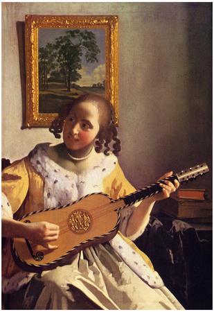 'Jan Vermeer van Delft (The guitar player) Art Poster Print' Posters ...
