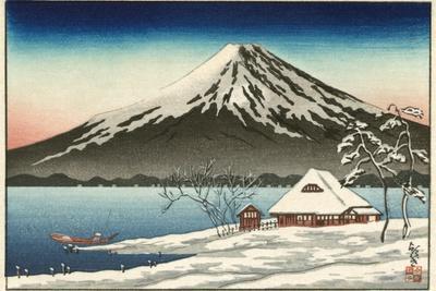 'Japanese House and Volcano' Prints | AllPosters.com