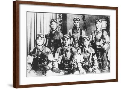 'Japanese Kamikaze Pilots Holding Samurai Swords, 1944-45' Photographic ...