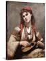 'Gypsy Has Mandolin. Painting by Jean-Baptiste Camille Corot (1796-1875 ...