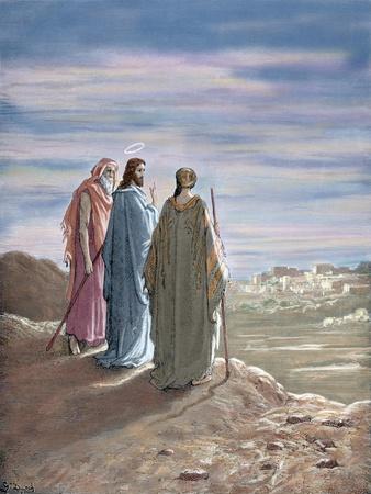 'Jesus and the Disciples of Emmaus. Engraving. 19Th Century. Colored ...