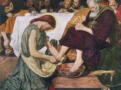 'Jesus Washes Peter's Feet at Passover' Photographic Print | AllPosters.com