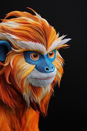 'Fantasy of colorful monkey's head. (AI Generated)' Prints - Jim ...