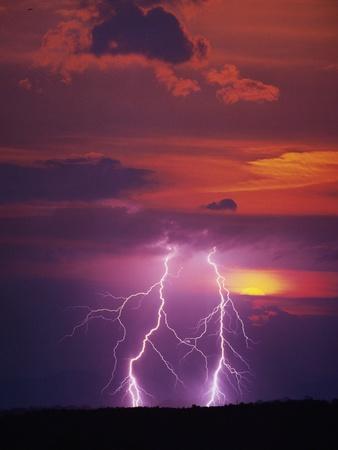 'Lightning Storm at Sunset' Photographic Print - Jim Zuckerman ...