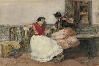 Playing the guitar, c. 1889 Watercolor on cardboard 40 x 54.5cm. Museo ...