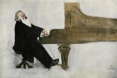 'Johannes Brahms at the Piano' Giclee Print | AllPosters.com