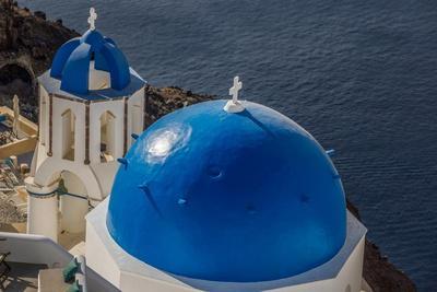 Blue Domes, Santorini, Greece Photographic Print - John Ford ...