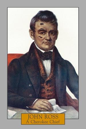'John Ross - Portrait of a Cherokee Chief, c.1844' Art - Lantern Press ...