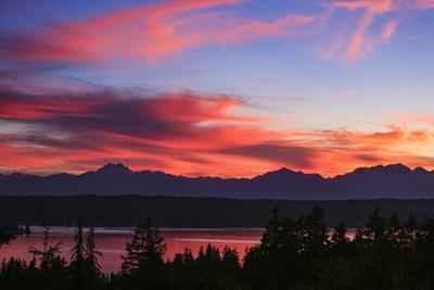 Bremerton, Washington State, USA. Fiery sunset. Photographic Print ...