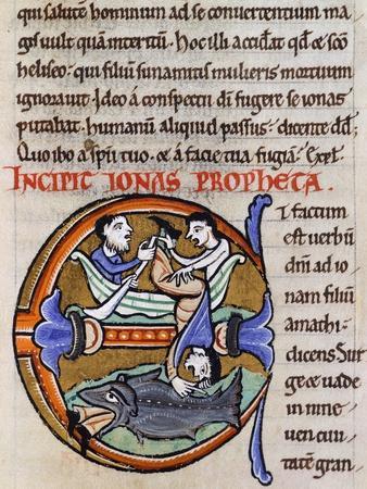 Jonah and the Whale, Miniature from the Bible of Saint Bernard of ...