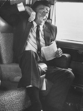 'Jubilant Ronald Reagan Celebrating His Victory For Governor During ...