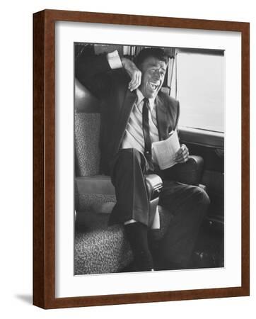 'Jubilant Ronald Reagan Celebrating His Victory For Governor During ...